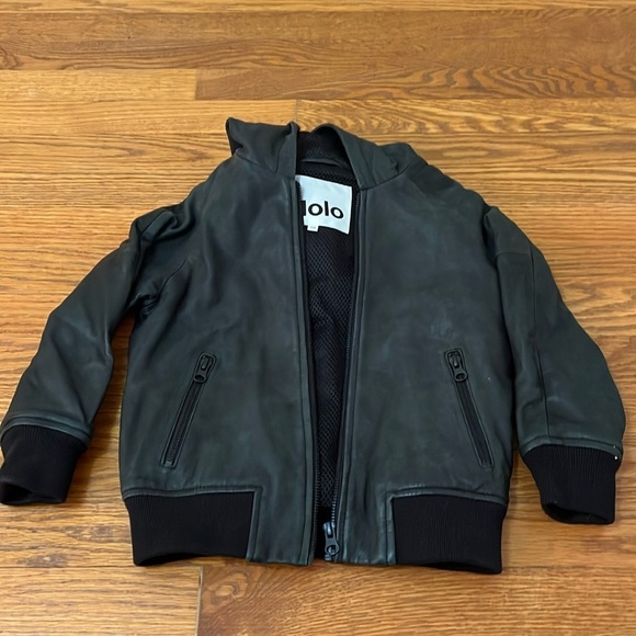 Molo | Jackets & Coats | Molo Kids Black Leather Jacket Size 5 | Poshmark
